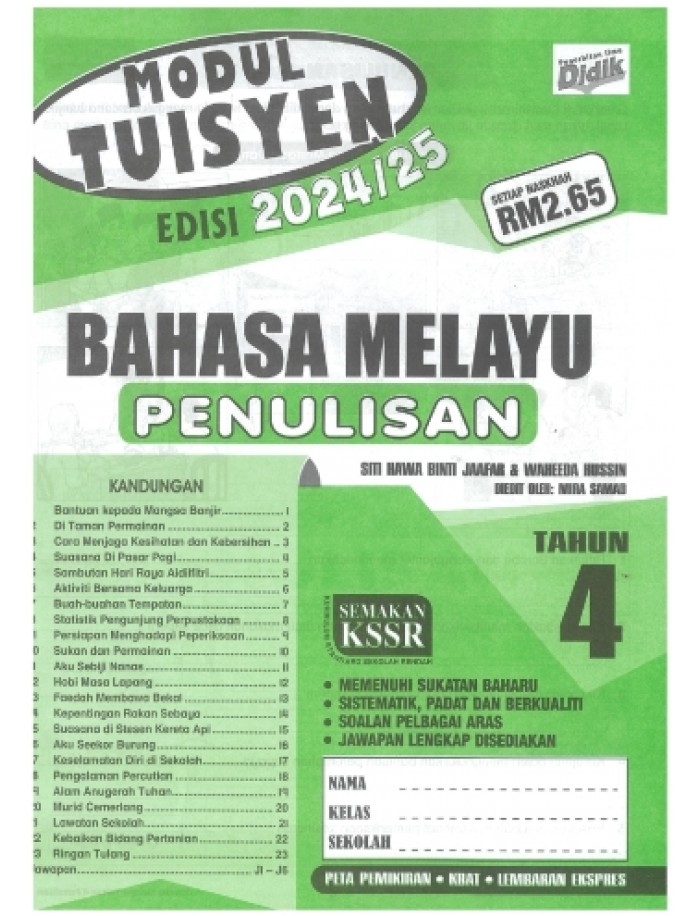 MODUL TUISYEN BAHASA MELAYU PENULISAN EDISI 2024/2025 TAHUN 4