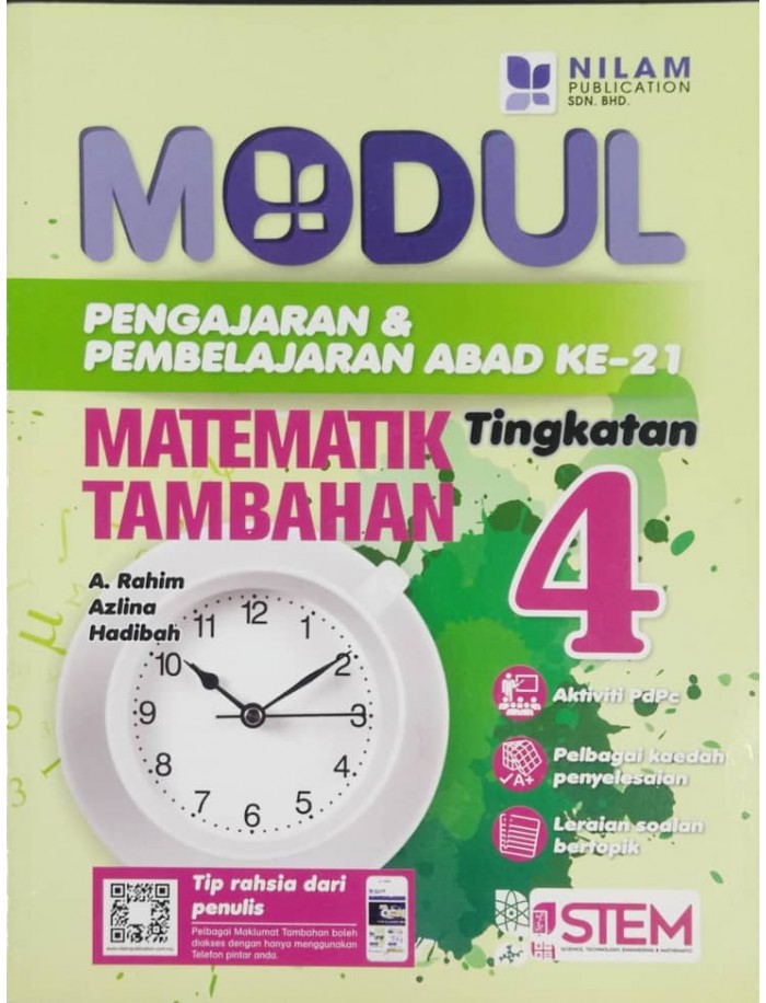 ADDMATHS WB F4 MODUL P&P MATEMATIK TAMBAHAN T4 DWIBHASA 2018 ...